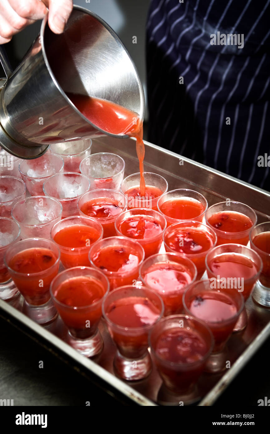 Preparing Party Drinks in Restaurant Kitchen Stock Photo - Alamy
