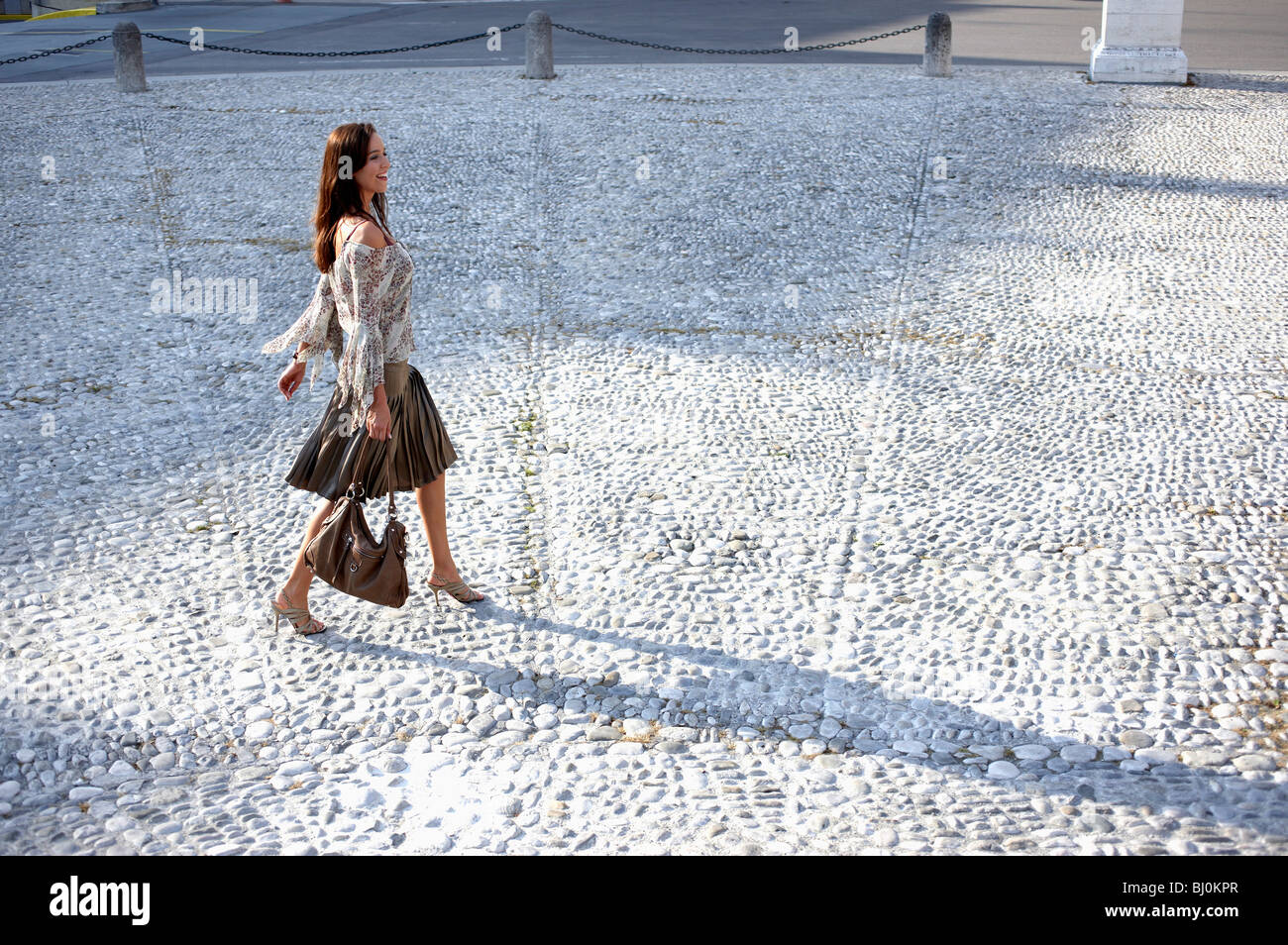 Walking square full people view hi-res stock photography and images - Alamy