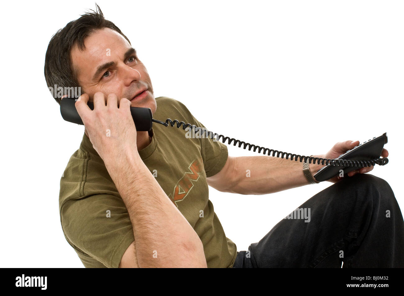 Man on phone Stock Photo - Alamy