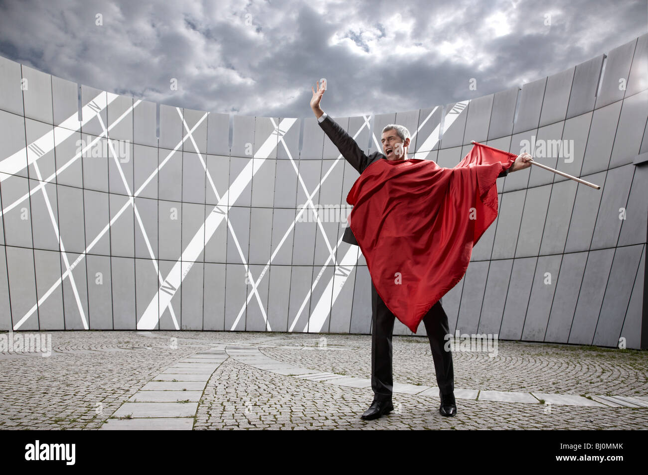 Red square flag hi-res stock photography and images - Alamy