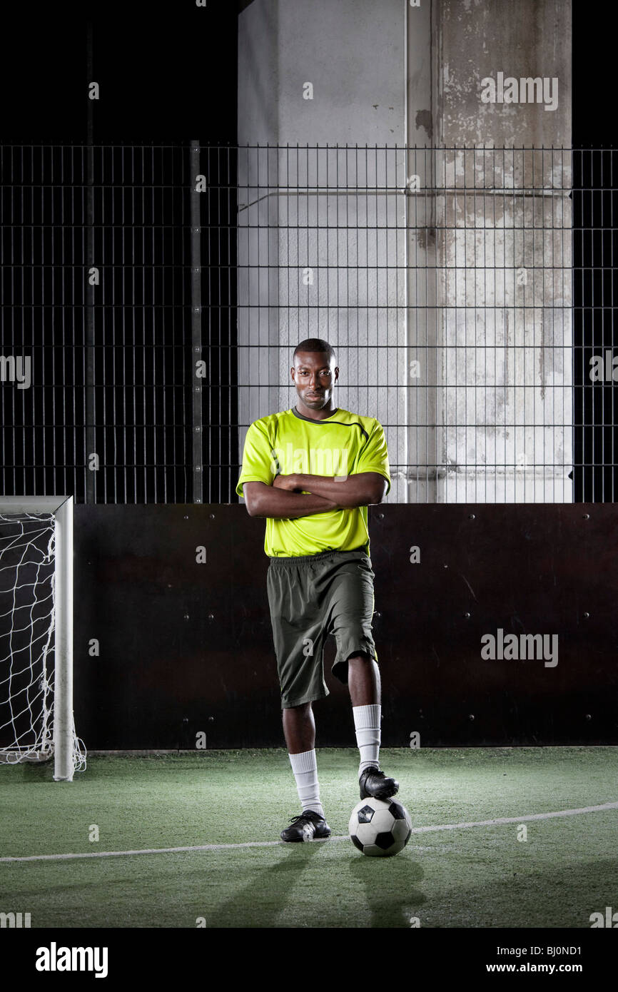 portrait of street football player Stock Photo - Alamy