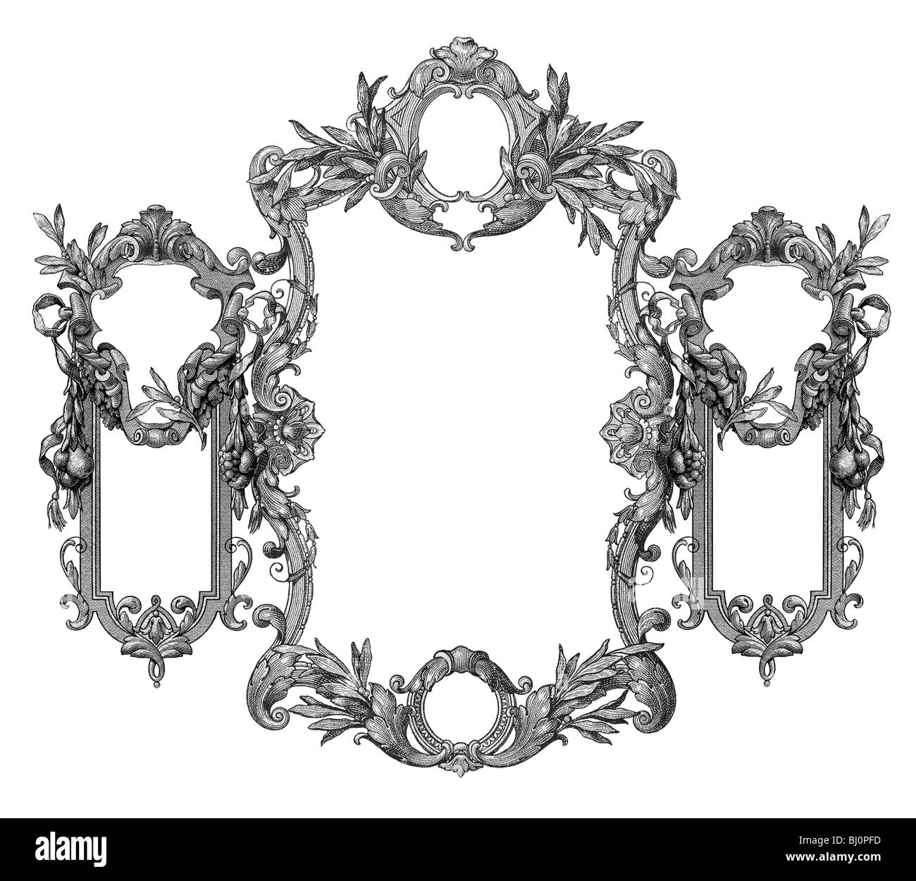 Old Victorian Frame on a white background Stock Photo - Alamy