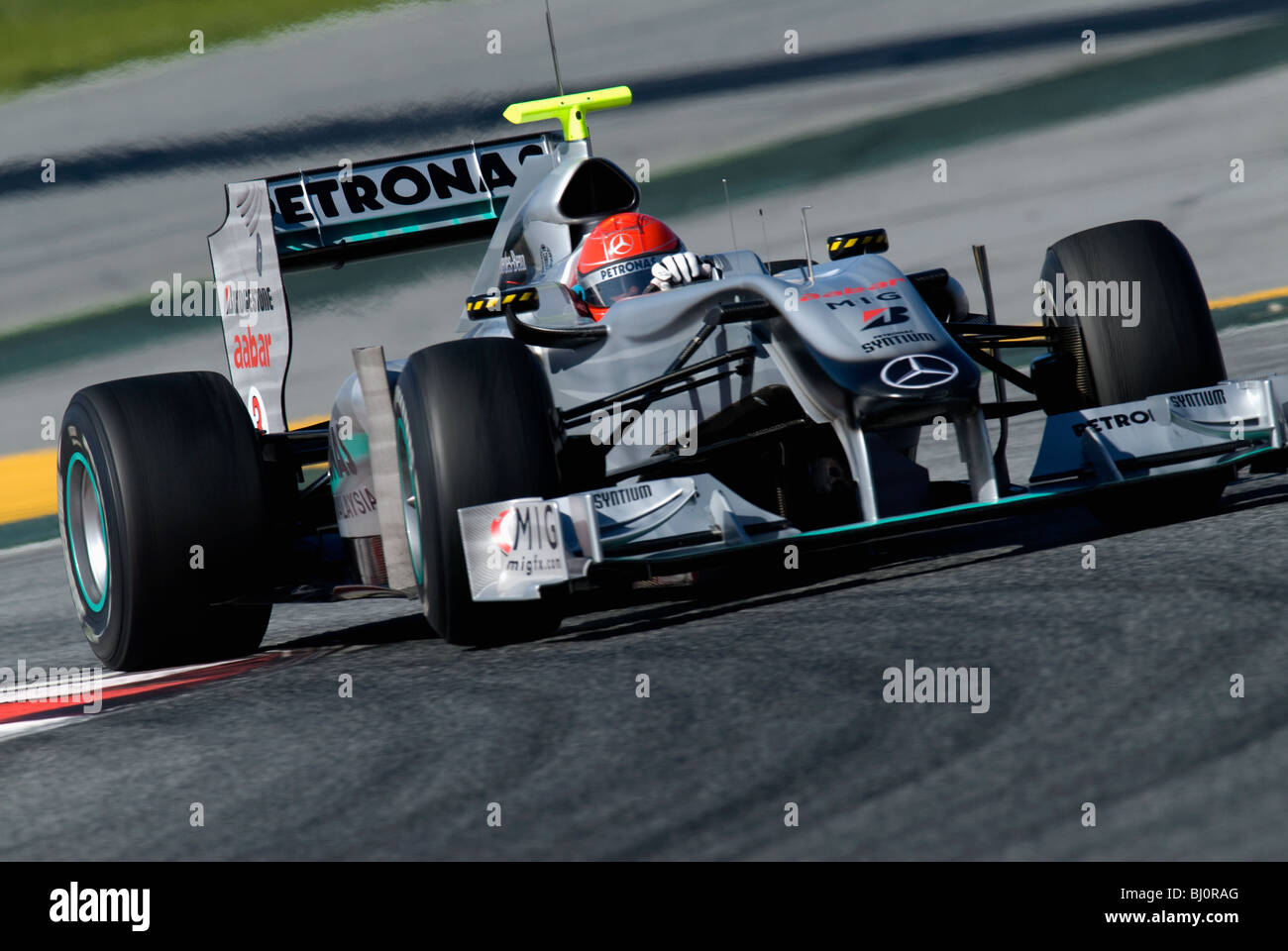 Michael Schumacher (GER) in the Mercedes MGP W01 racecar during Formula ...