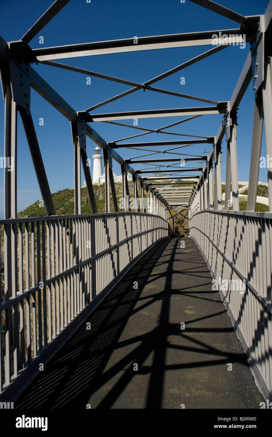 Bridge over to South Stack Lighthouse on Holy Island, Anglesey, North ...