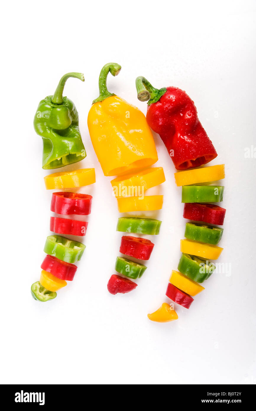coloured cut paprika Stock Photo - Alamy