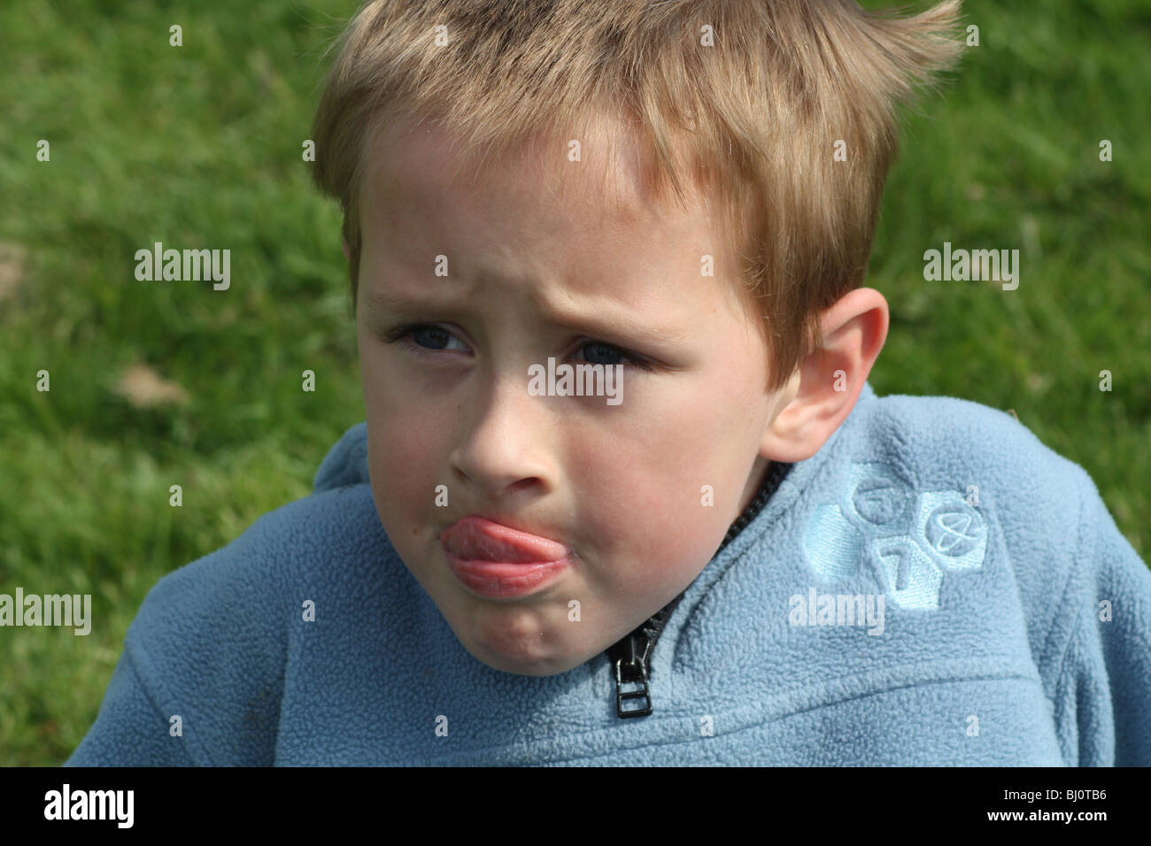 Young Boy Concentrating Stock Photo - Alamy
