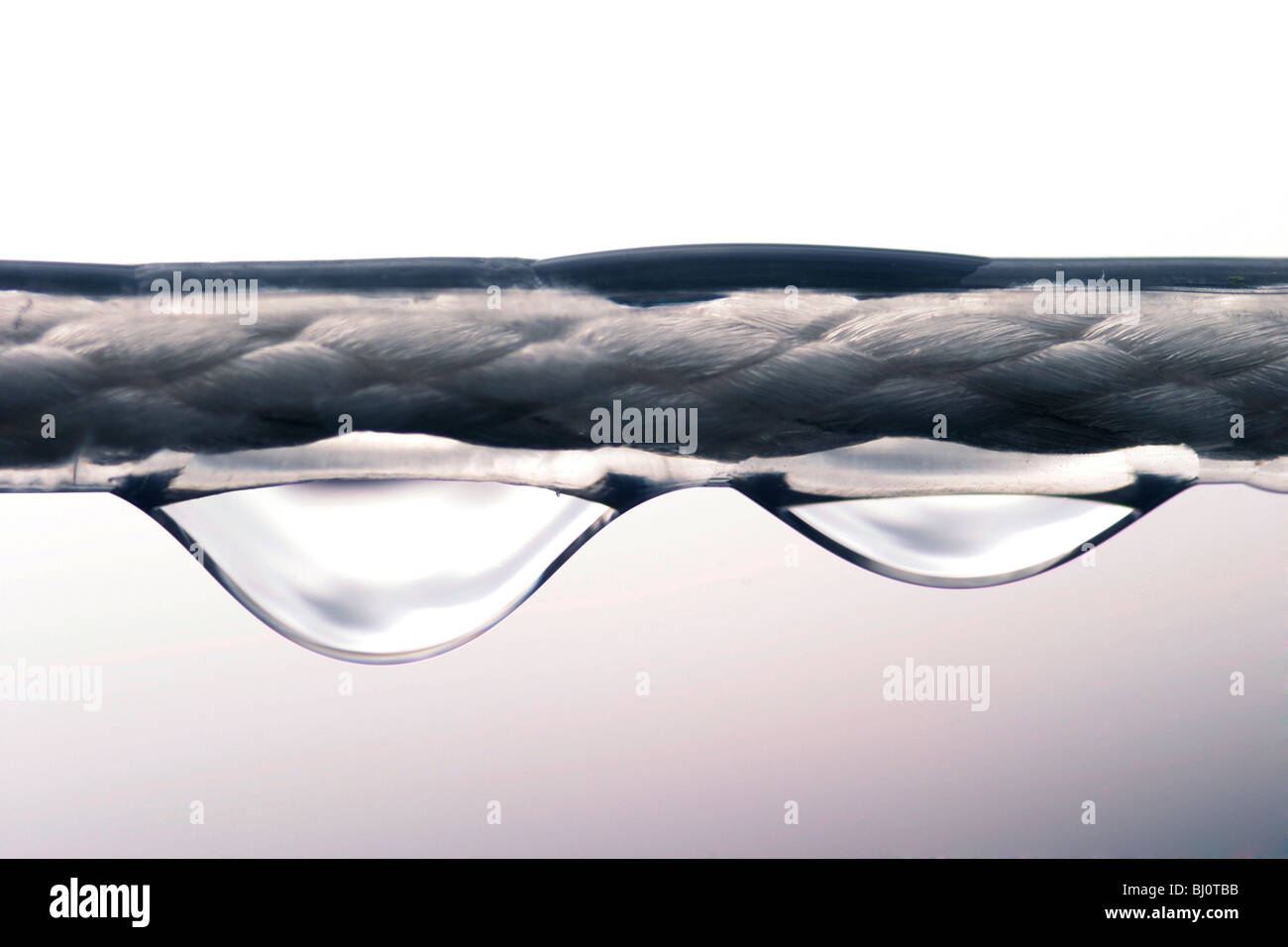 Water drop on a line Stock Photo - Alamy