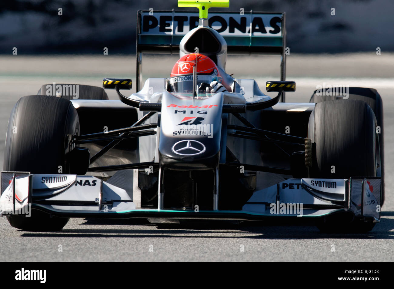 Michael Schumacher (GER) in the Mercedes MGP W01 racecar during Formula ...