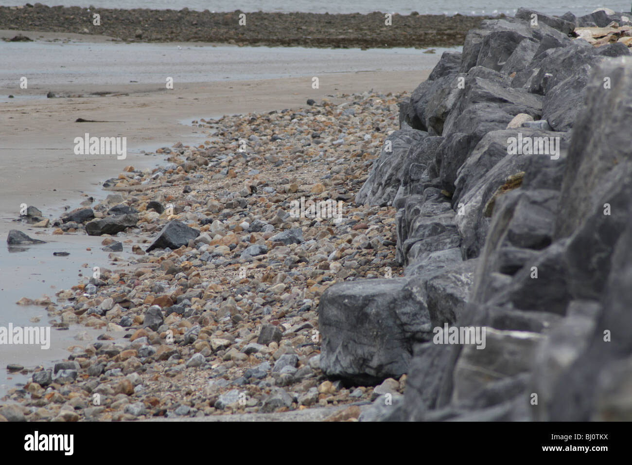 Beach Defence wall Stock Photo - Alamy