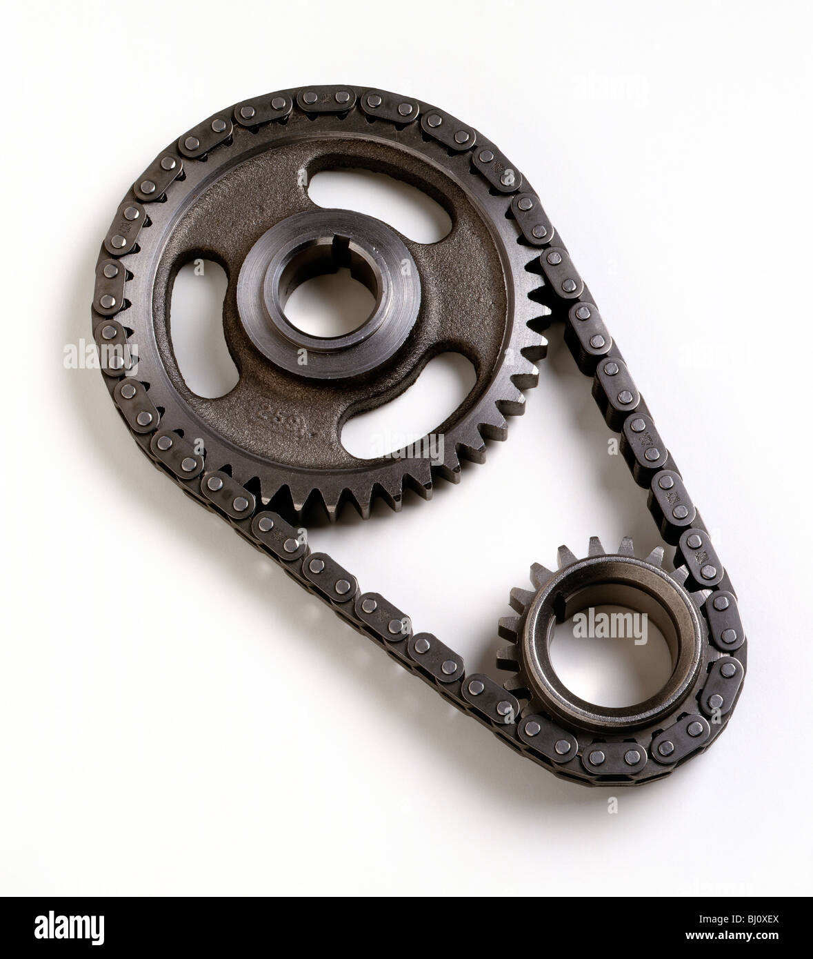 Timing gear and chain for an automobile engine Stock Photo - Alamy