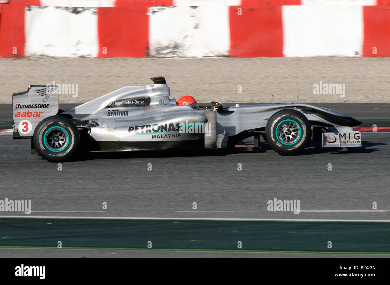 Michael Schumacher (GER) in the Mercedes MGP W01 racecar during Formula ...