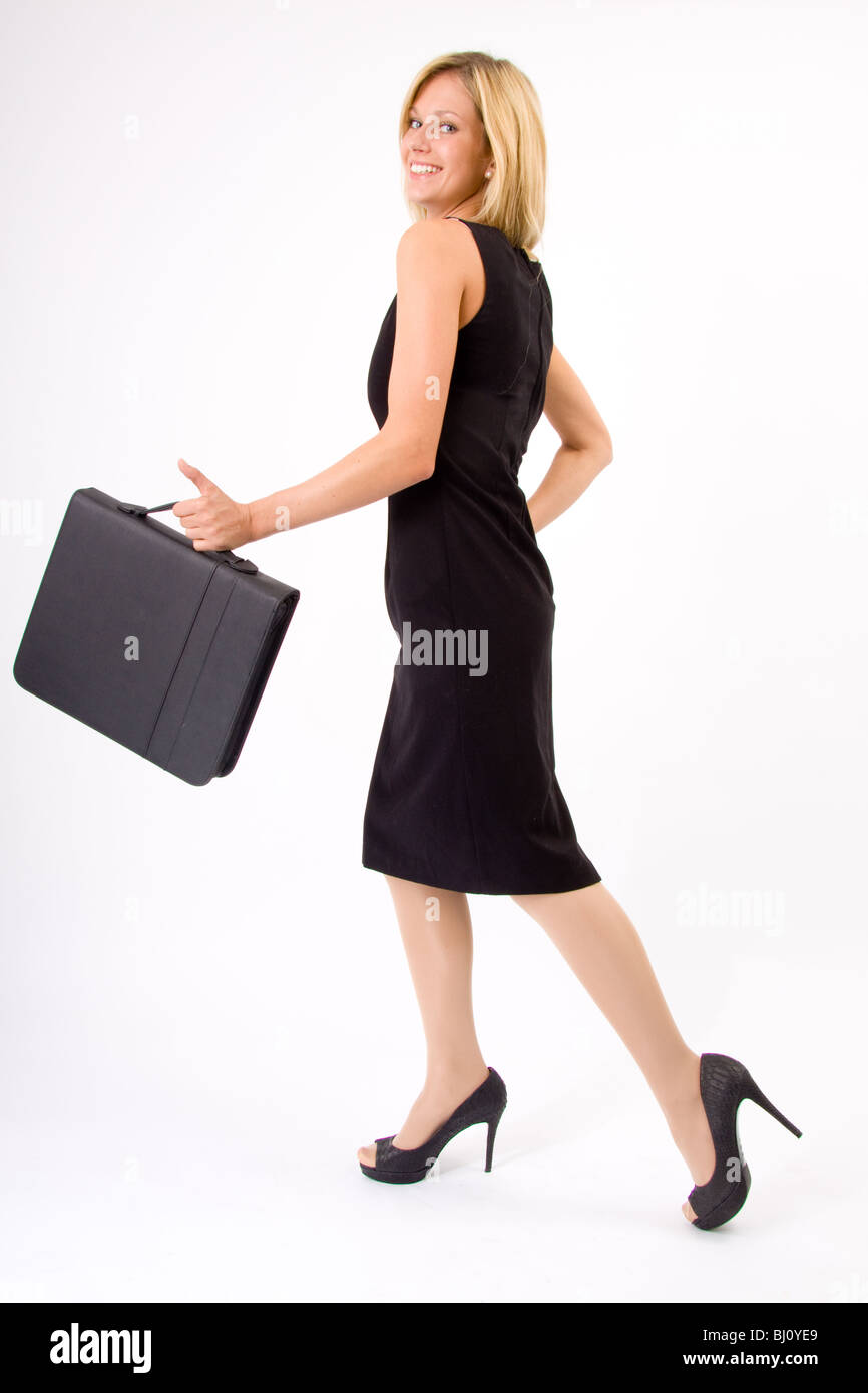Young woman with briefcase Stock Photo - Alamy