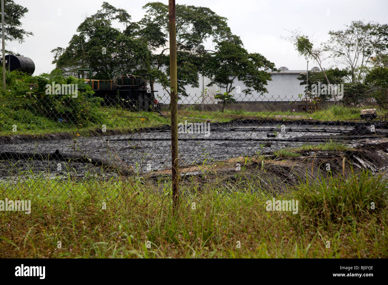 Oil waste pits and pipes in the Ecuadorian Amazon created by Texaco Oil ...
