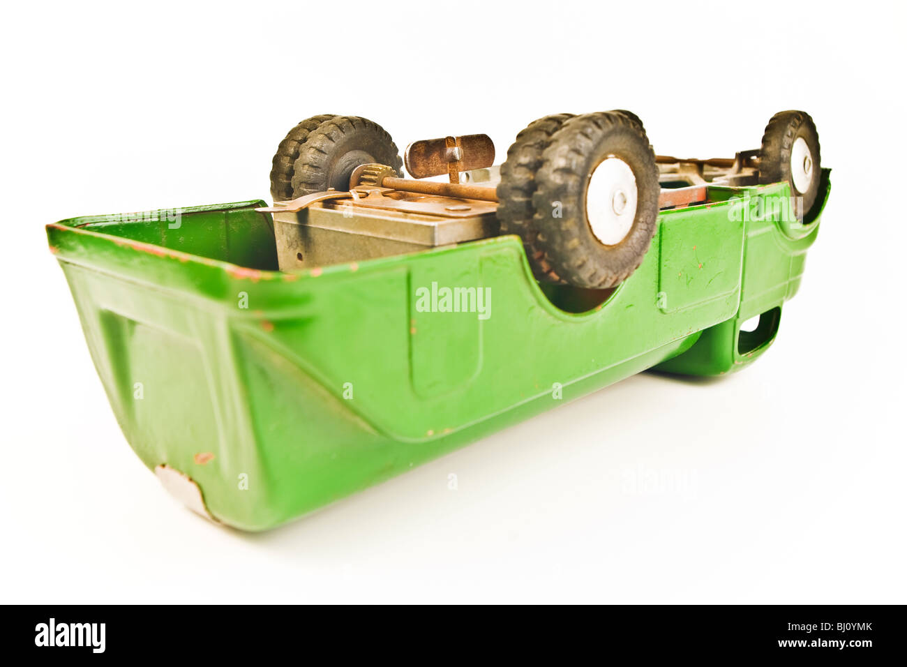 old tin toy tanker Stock Photo - Alamy