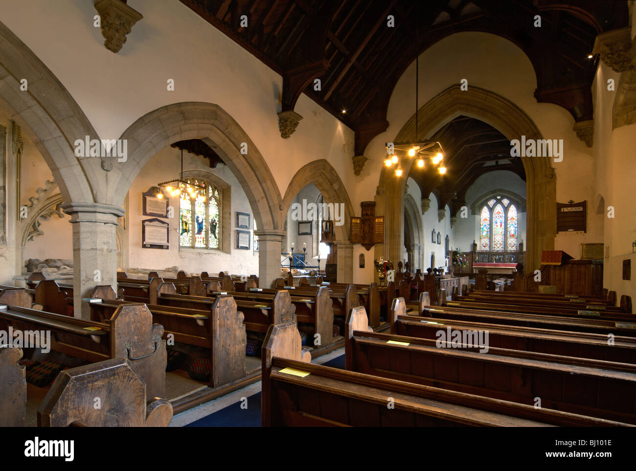 St Nicholas Church West Tanfield Yorkshire Stock Photo - Alamy