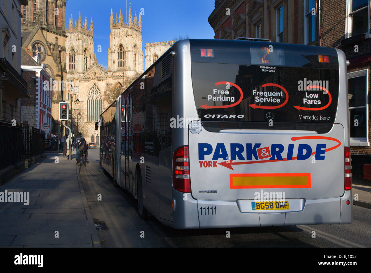 A Park and Ride Bus in York City Centre Yorkshire England Stock Photo ...