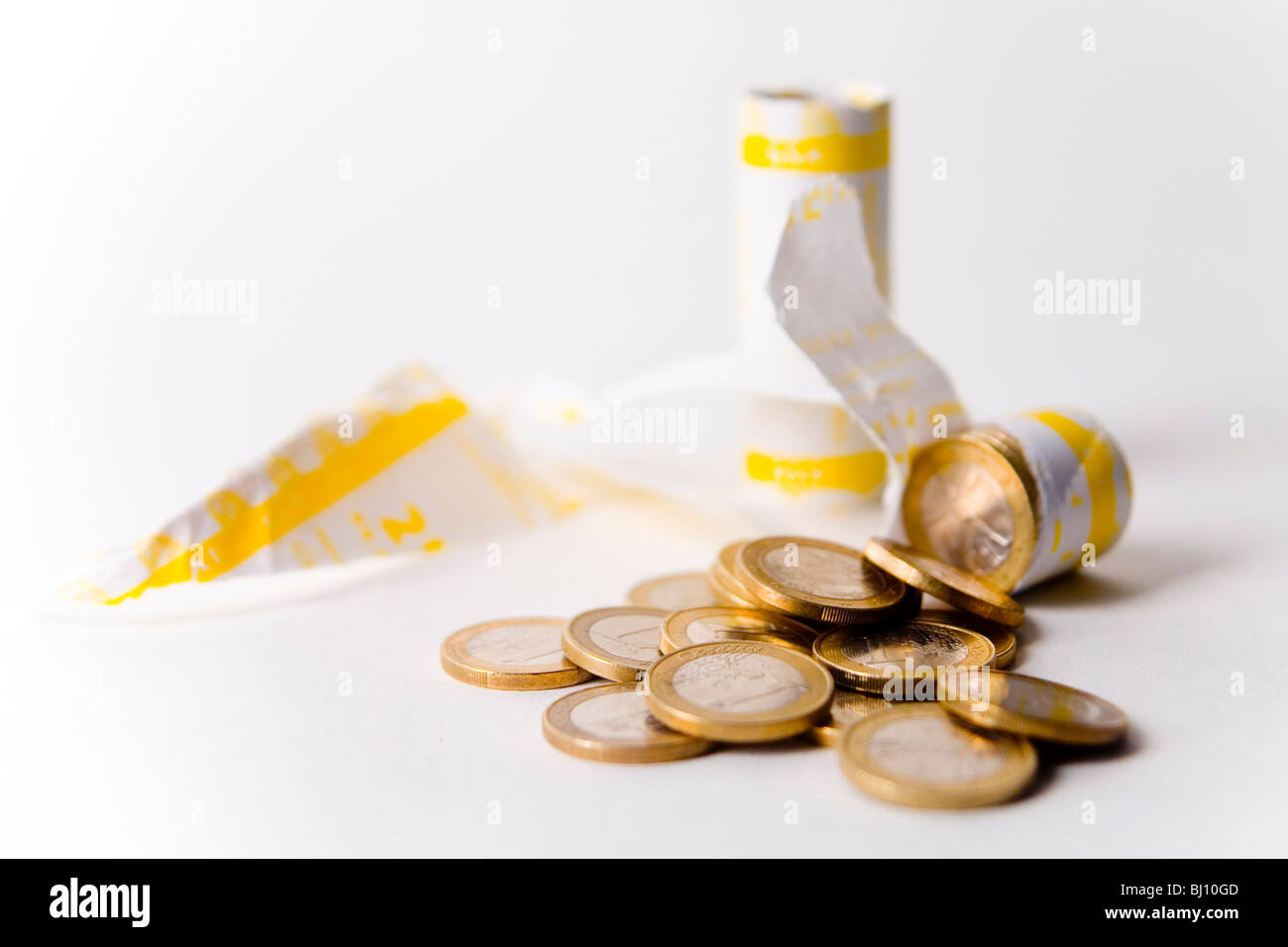Wrapped euro coins hi-res stock photography and images - Alamy