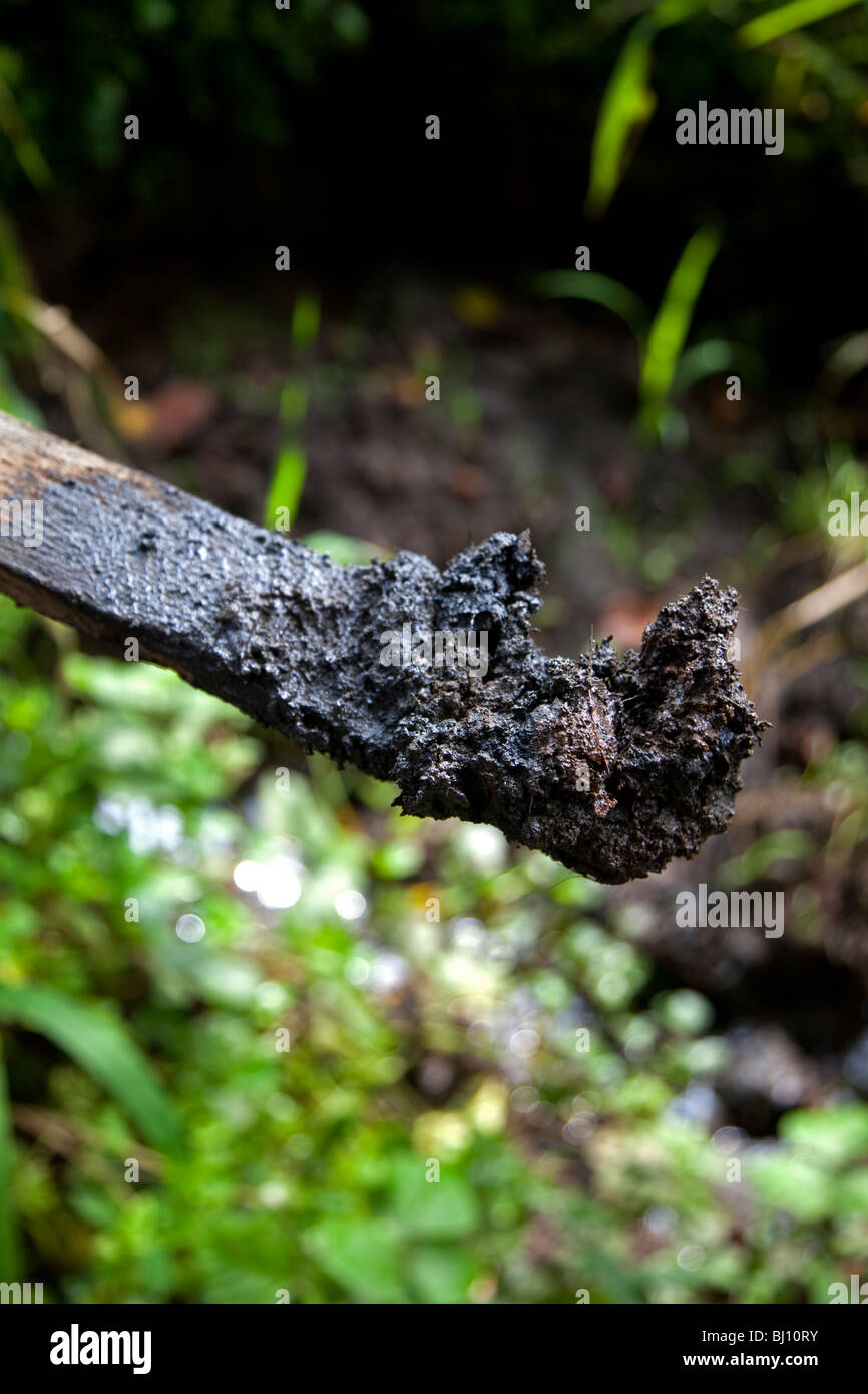 Oil waste pits and pipes in the Ecuadorian Amazon created by Texaco Oil ...