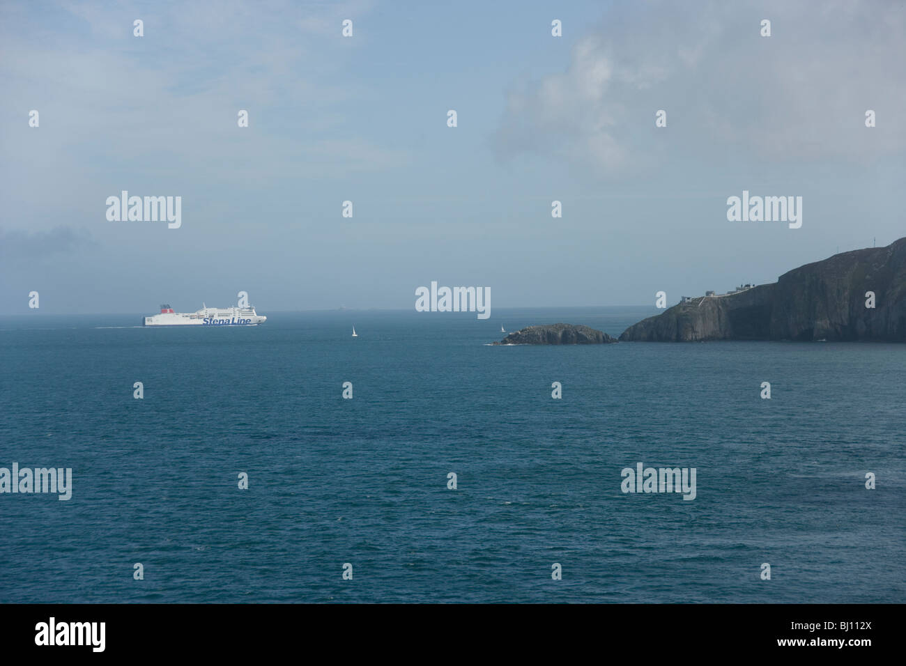 Stena Line Ferry heading to Holyhead from Dublin from South Stack ...