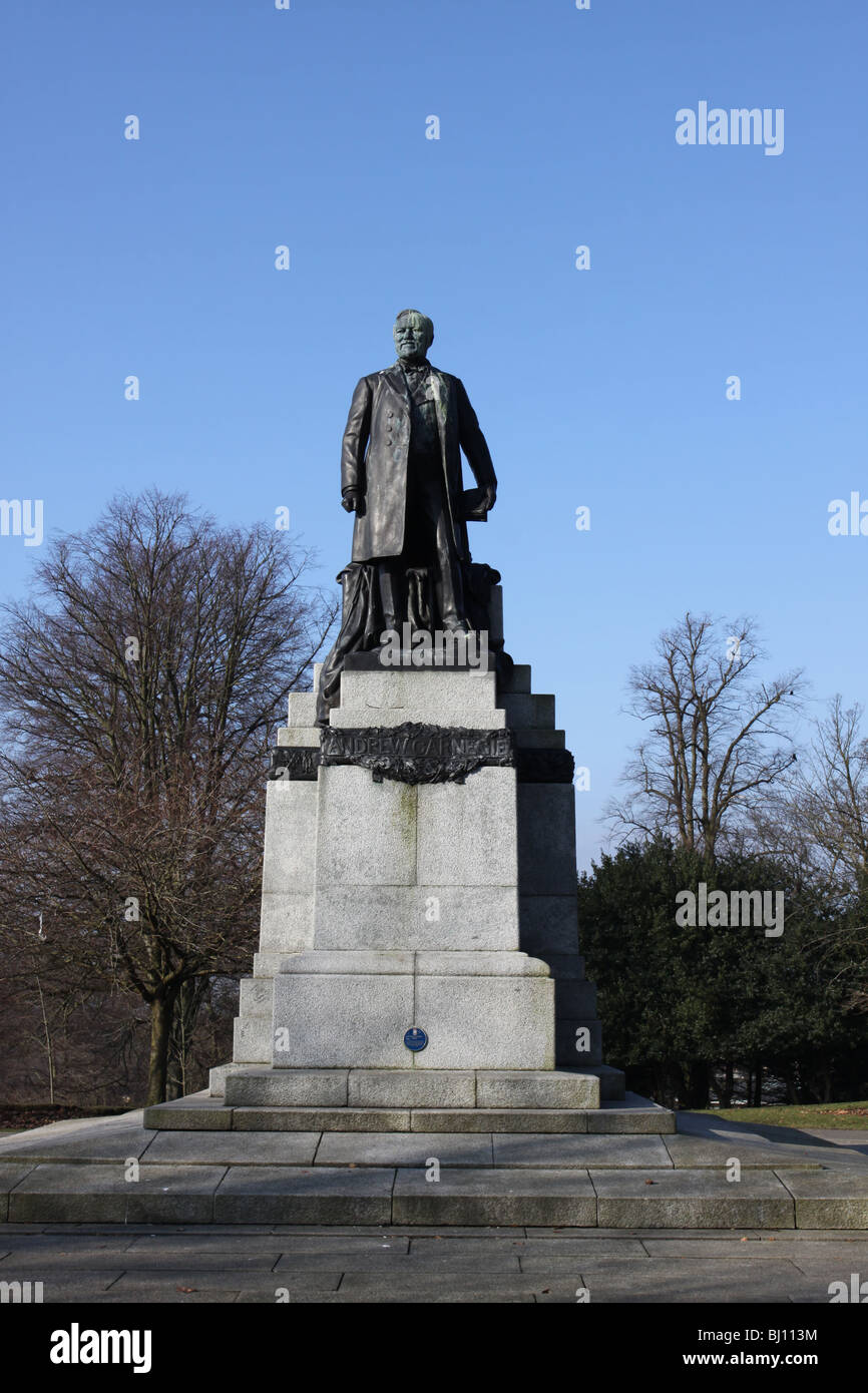 Statue of Andrew Carnegie in Pittencrieff Park Dunfermline Fife ...