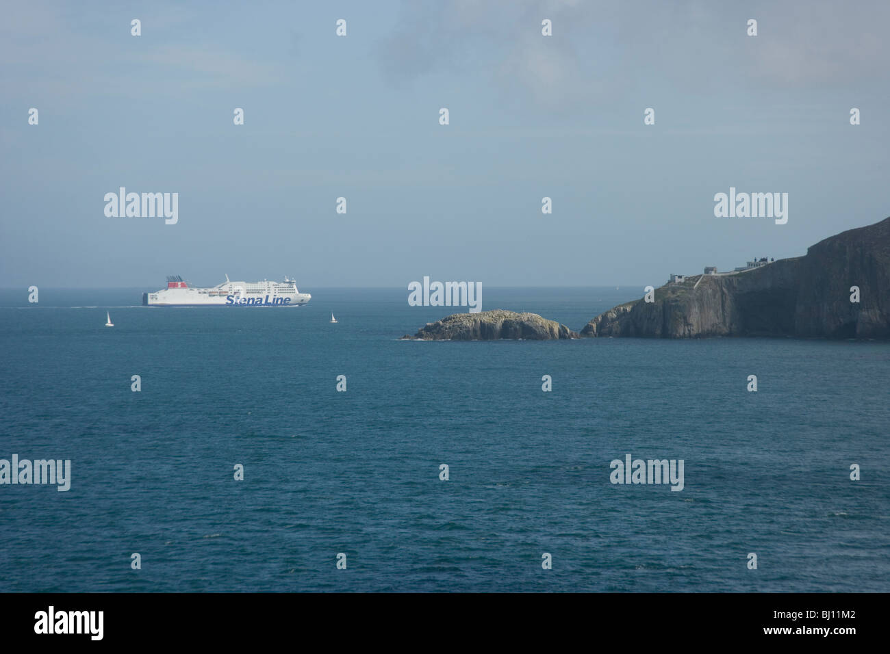 Stena Line Ferry heading to Holyhead from Dublin from South Stack ...