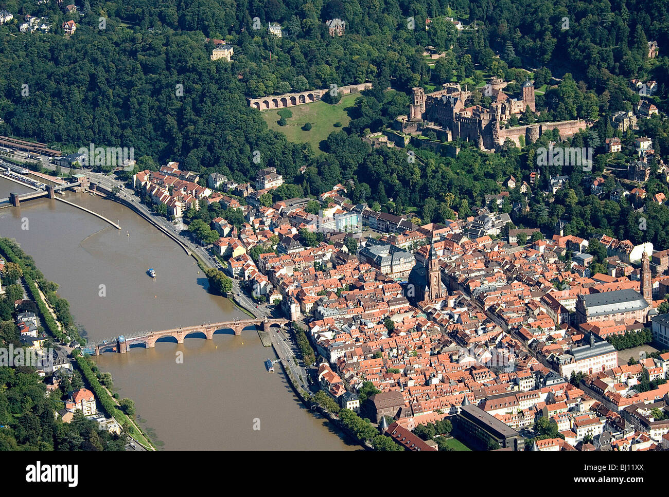 Aerial photo of the university town Heidelberg, Germany Stock Photo - Alamy