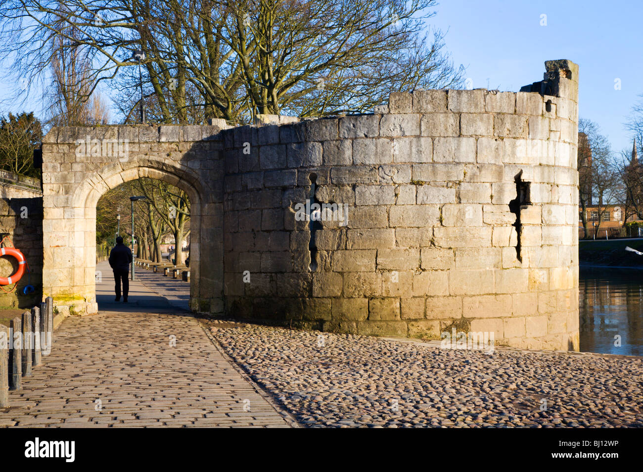Medieval Tower at Marygate Landing York Yorkshire England Stock Photo ...