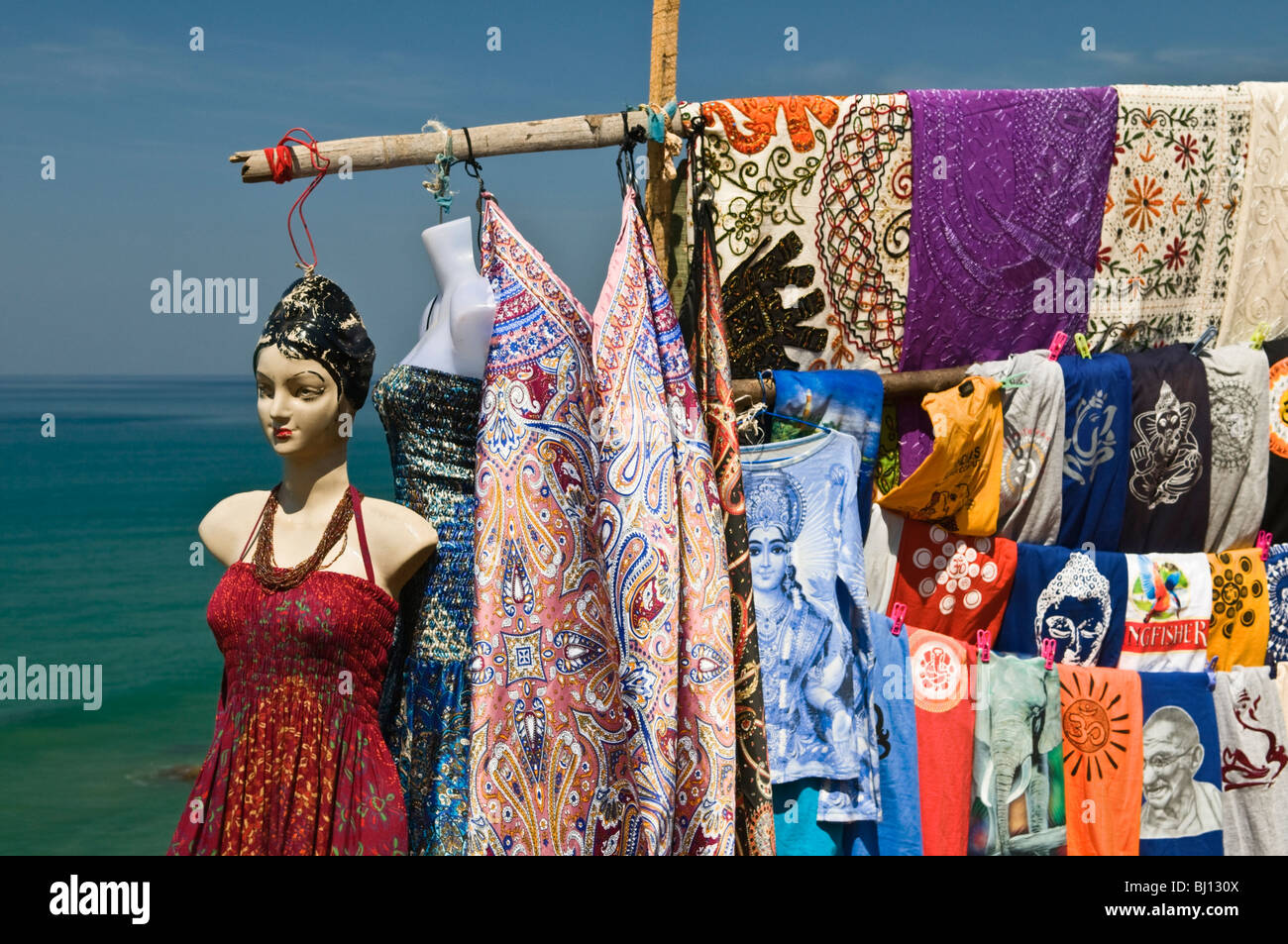 Colourful clothes for sale Varkala Kerala India Stock Photo - Alamy