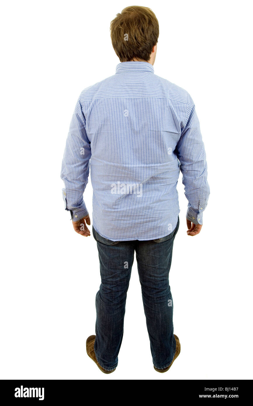 young casual man full body in a white background Stock Photo - Alamy