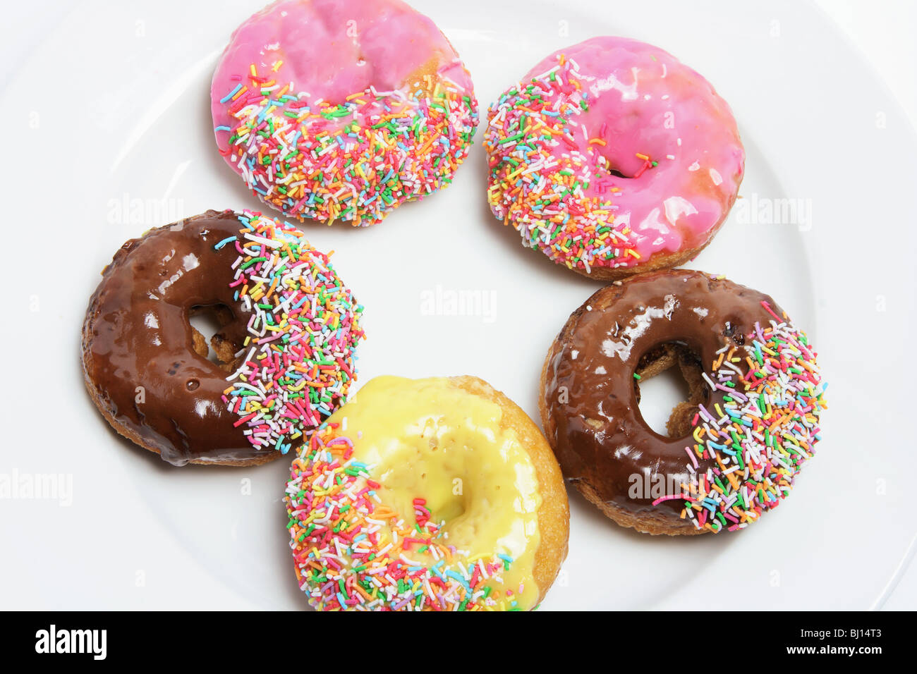 Plate of Doughnuts Stock Photo - Alamy