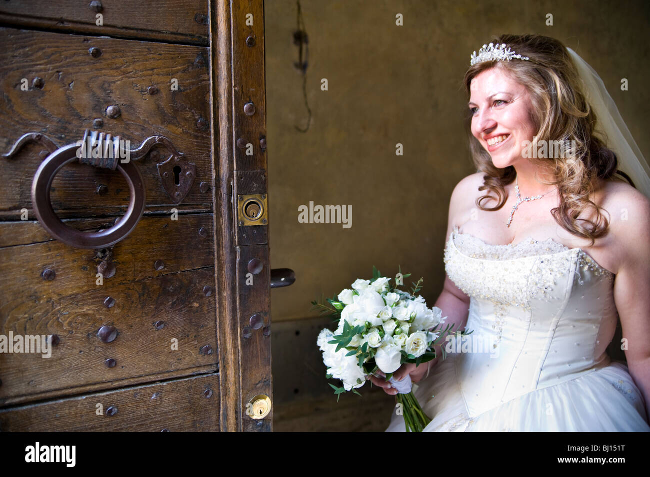 Happy bride on wedding day Stock Photo - Alamy