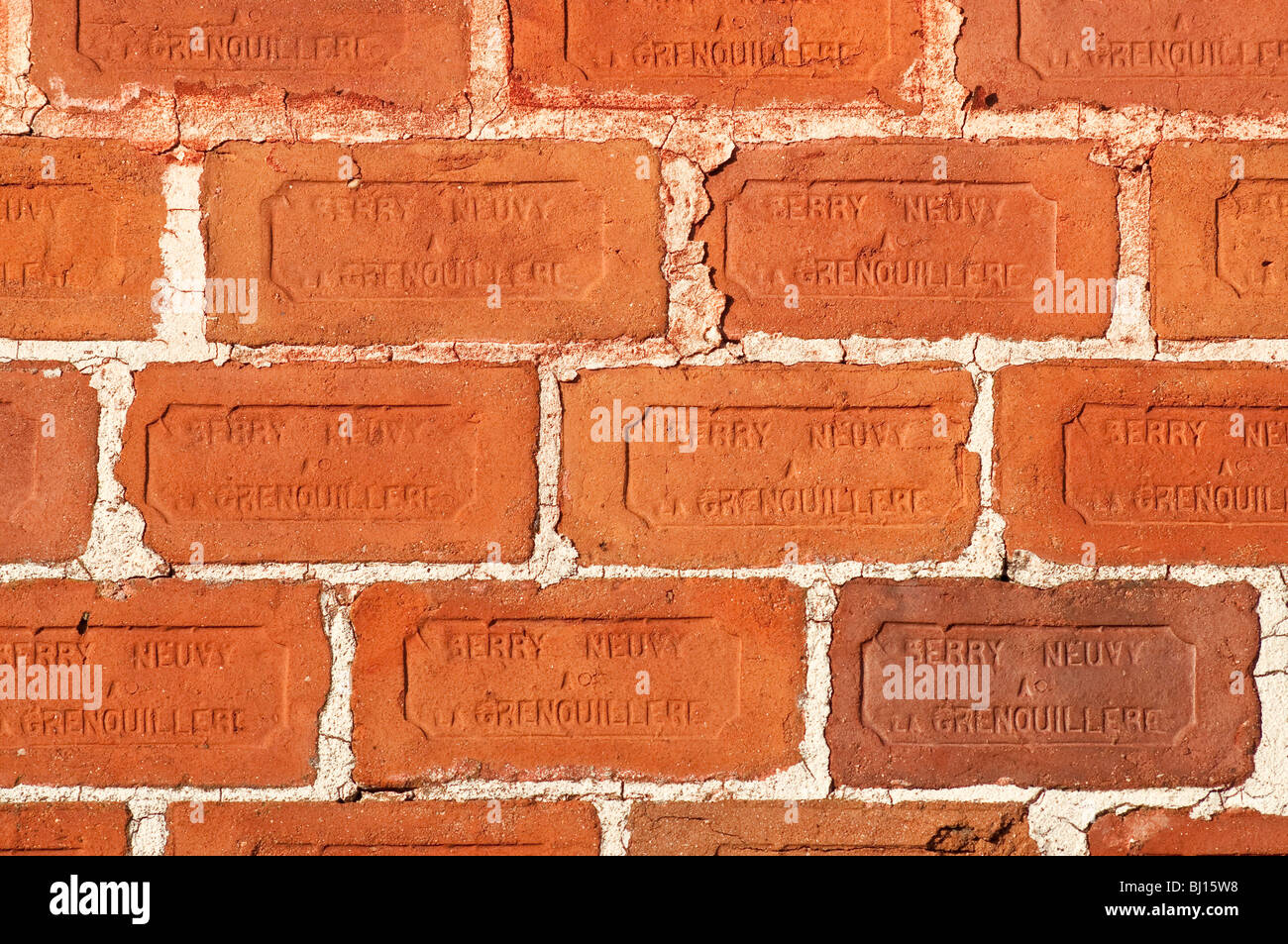 Fired bricks with name showing - Indre-et-Loire, France Stock Photo - Alamy