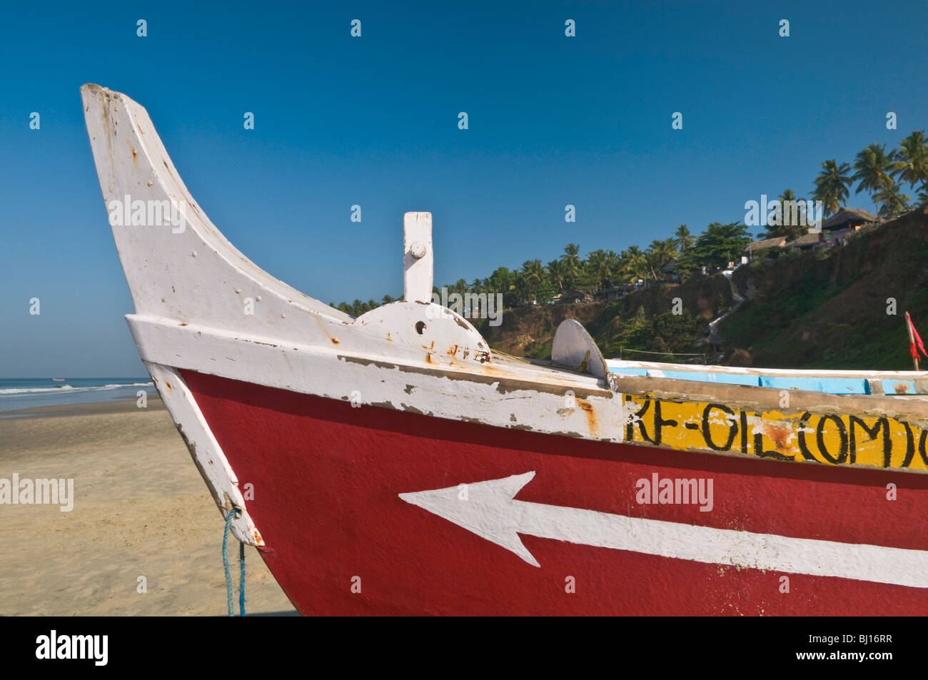 Fishing boat Papanasam Beach Varkala Kerala India Stock Photo - Alamy