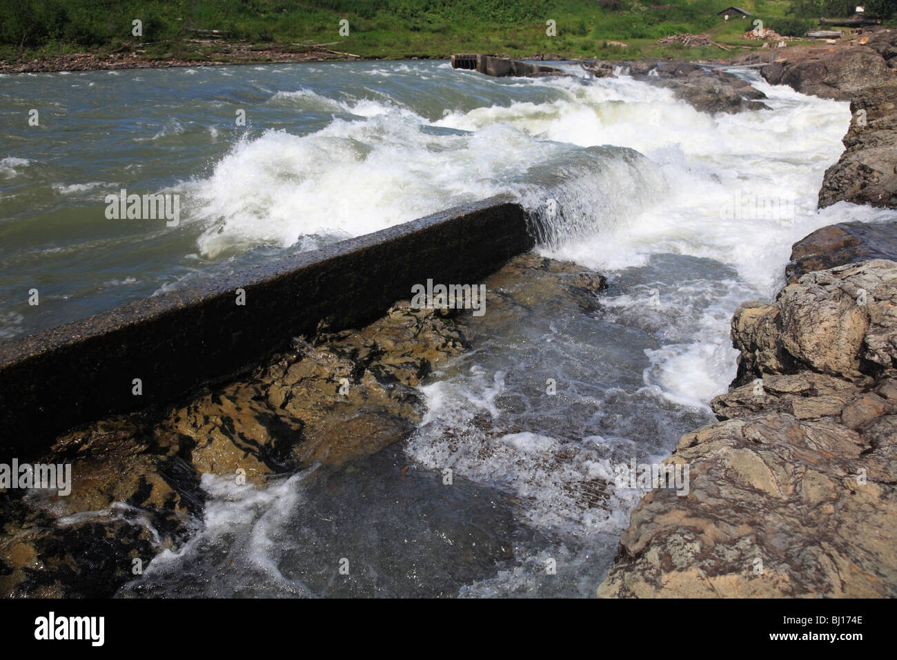 Fish ladder at Moricetown Falls, Bulkley Valley, British Columbia Stock ...