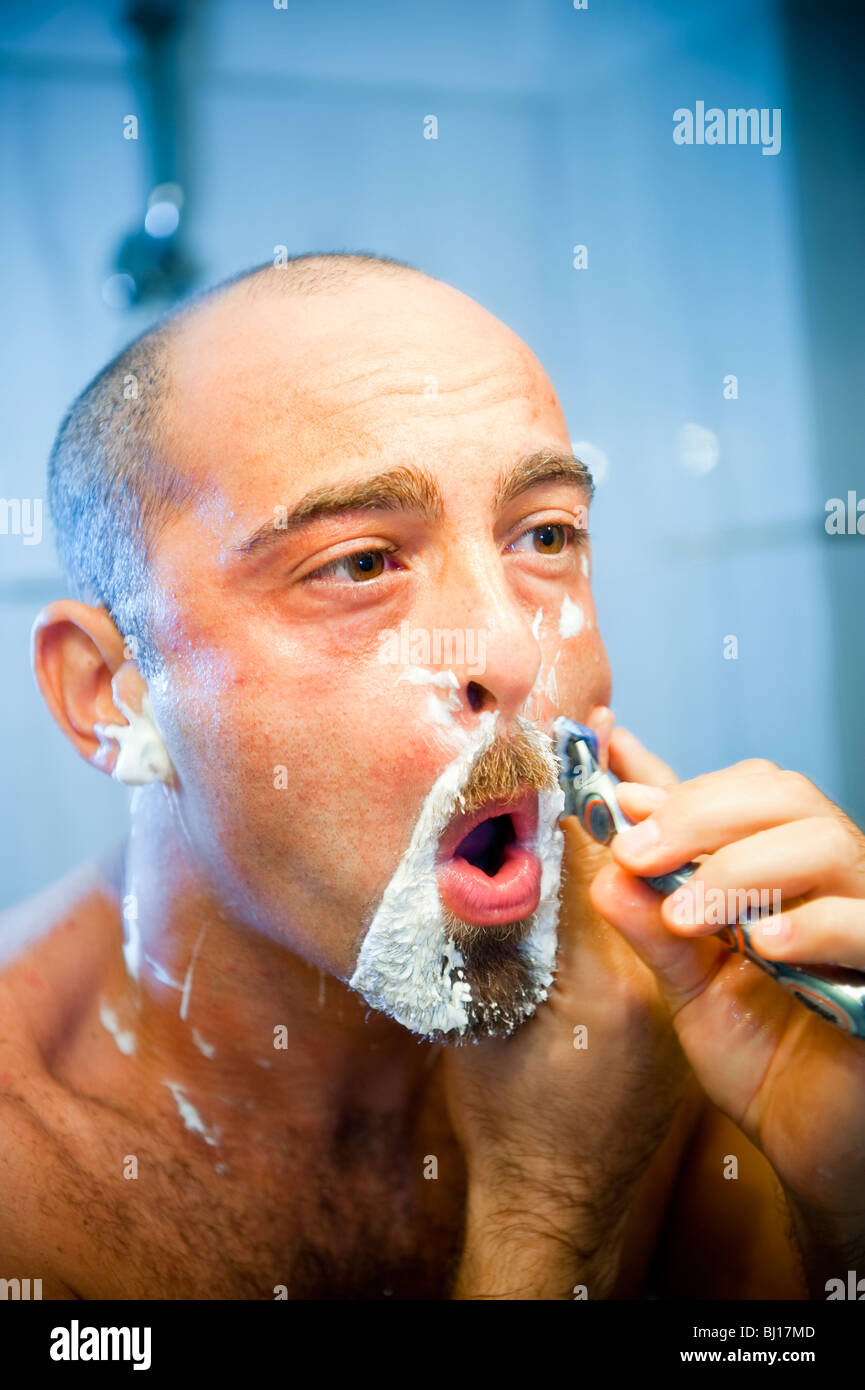Man In Bathroom Bald High Resolution Stock Photography and Images - Alamy