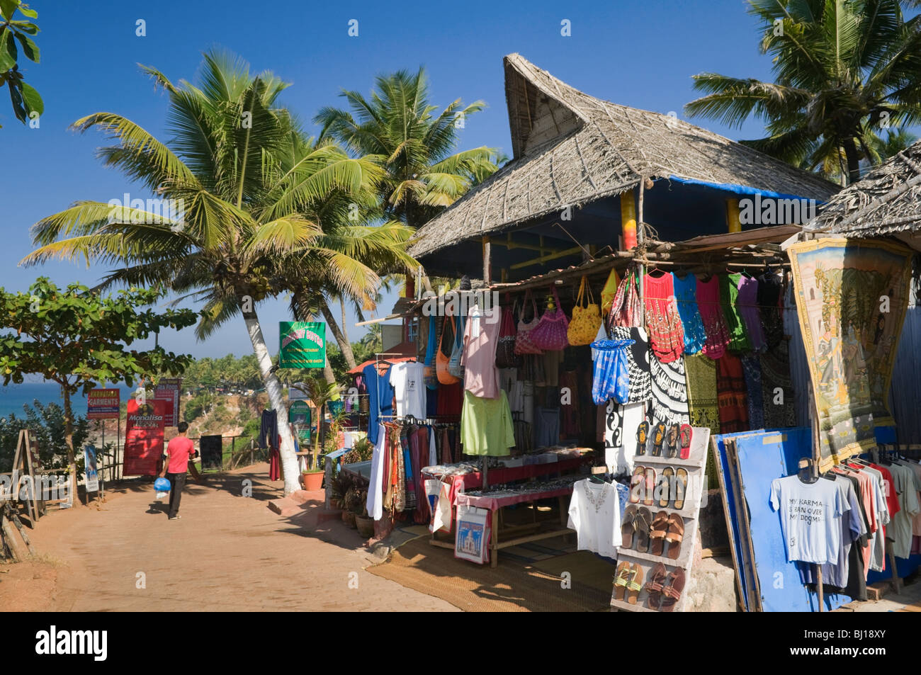 Cliff top path shops Varkala Kerala India Stock Photo - Alamy Cliff top path shops Varkala Kerala India Stock Photo - Alamy