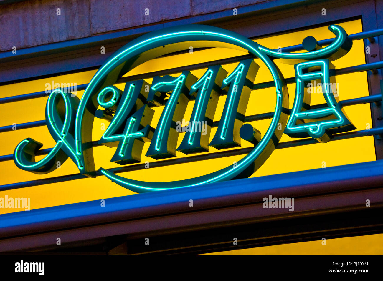 Neon sign of the 4711 House in Cologne, Germany Stock Photo - Alamy