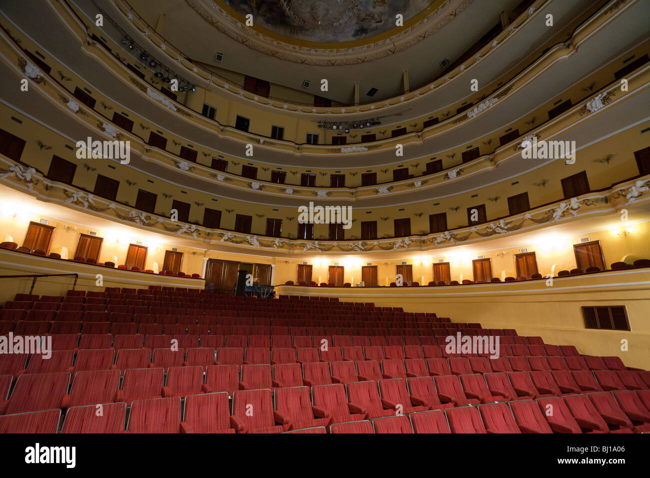 Grand Interior of Merida's opera hall and theatre.. Five layers of ...