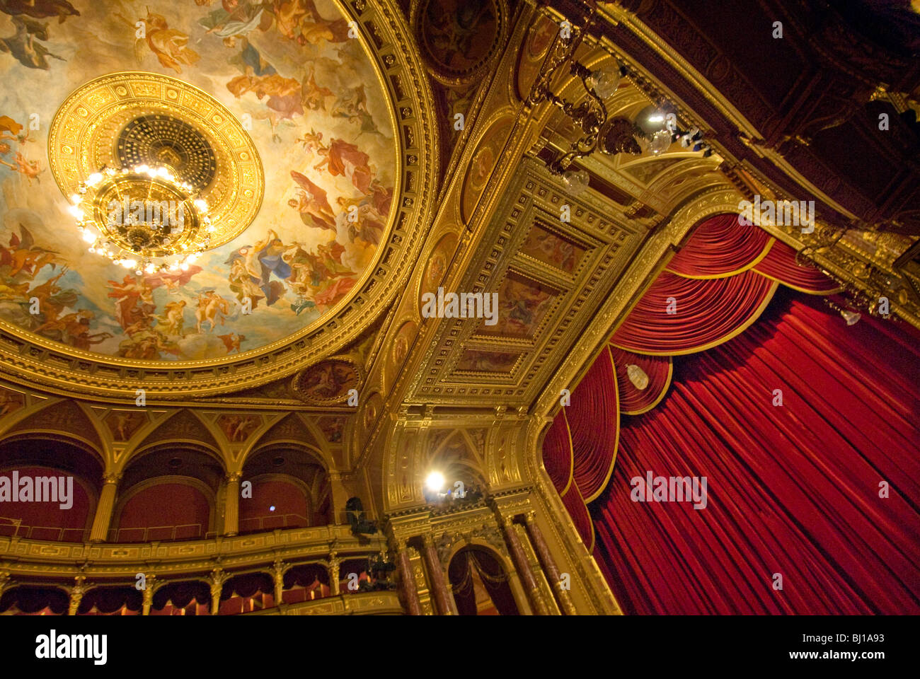 Interior of The Opera House built in Neo-Renaissance style, Budapest ...