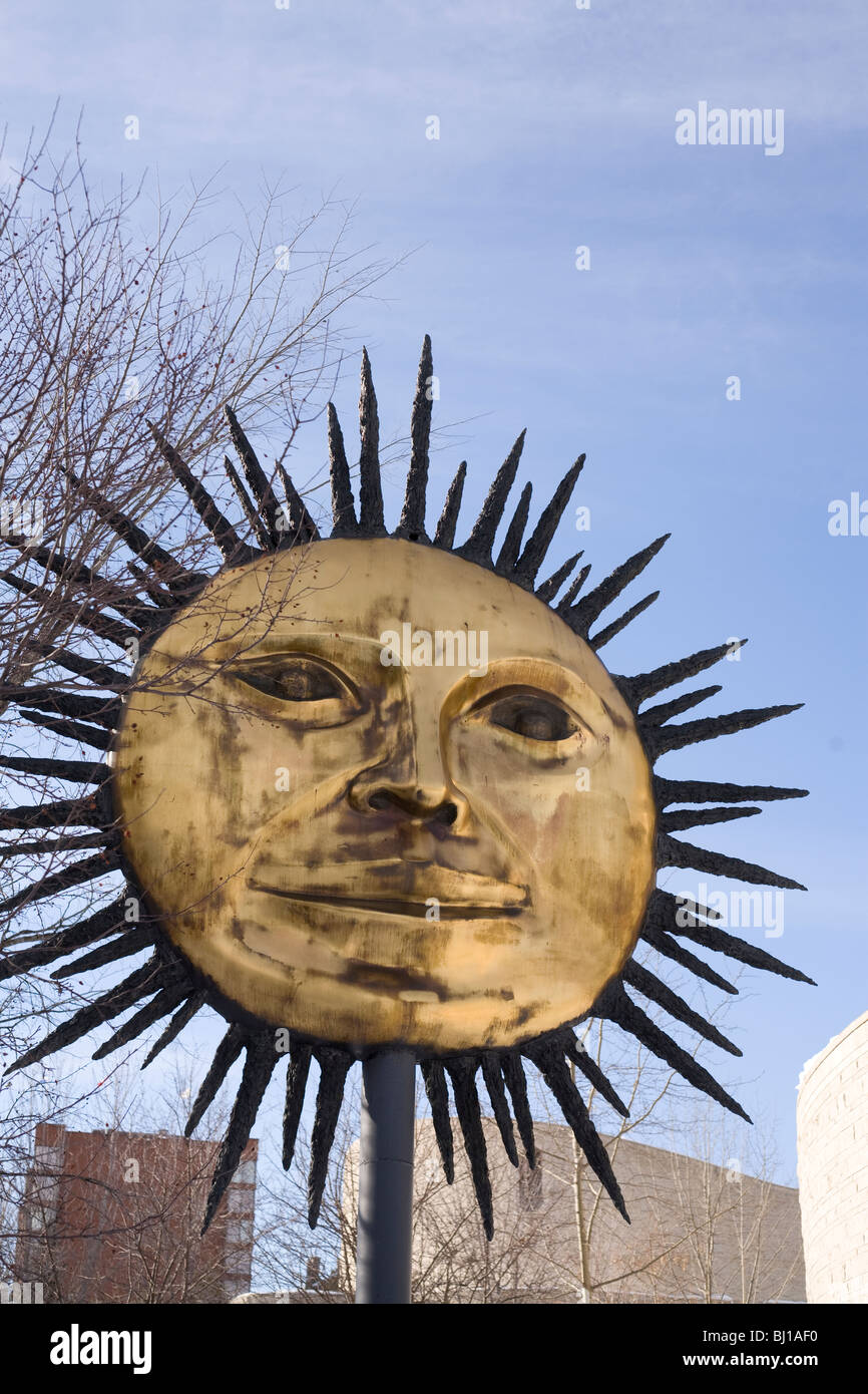 Sun Sculpture vertical. A beautiful and large sculpture of the sun in ...
