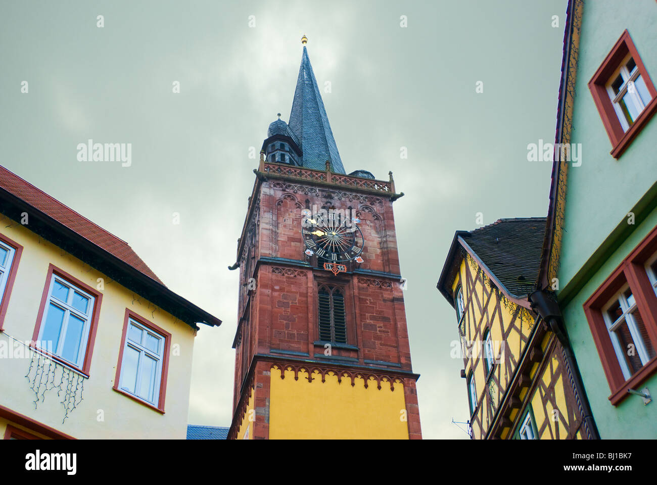 Clock tower in Wertheim, Germany Stock Photo - Alamy
