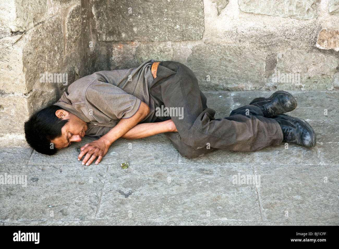 Homeless man sleeping oaxaca mexico High Resolution Stock Photography ...