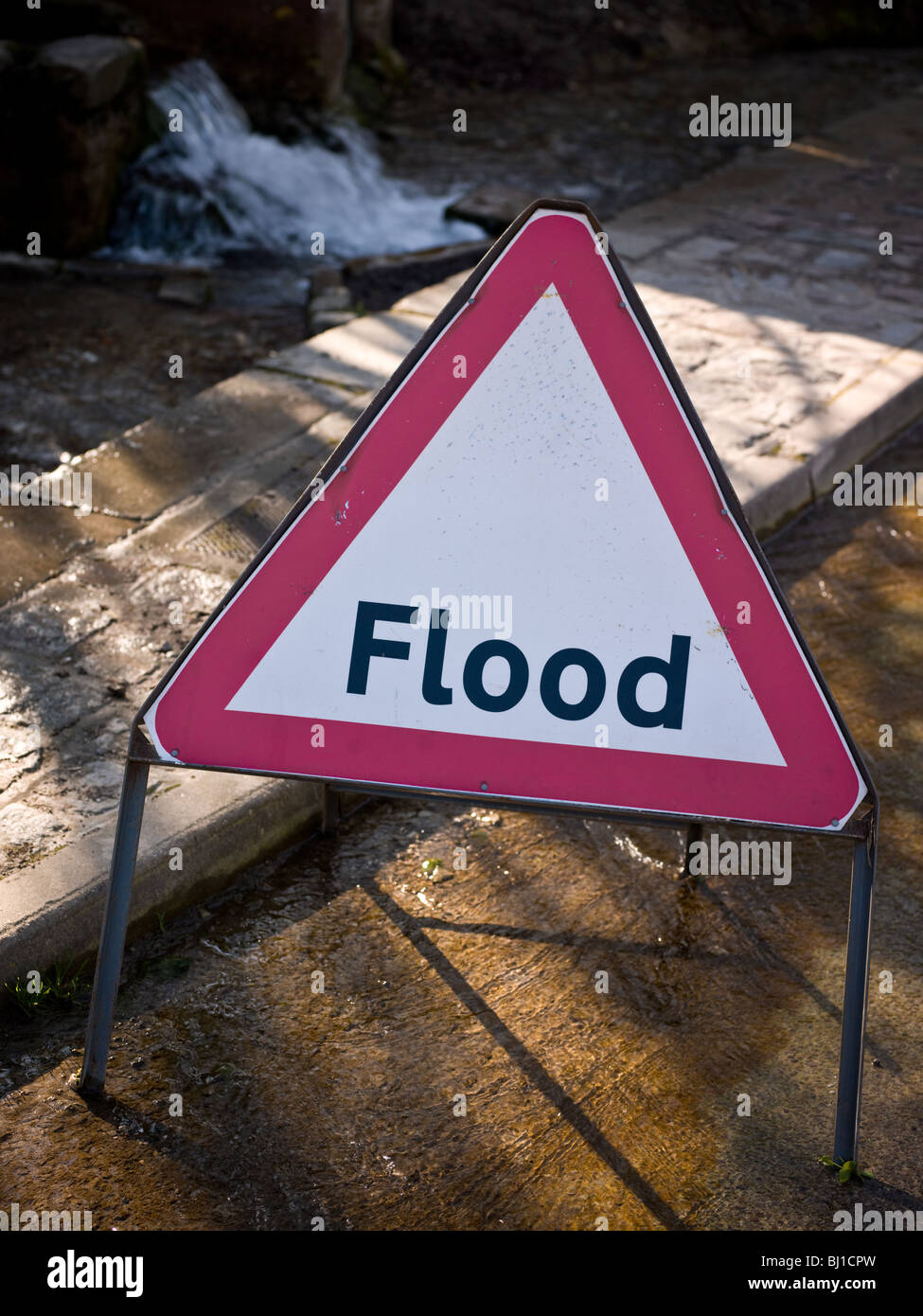 Flood Warning Hazard Sign High Resolution Stock Photography and Images ...