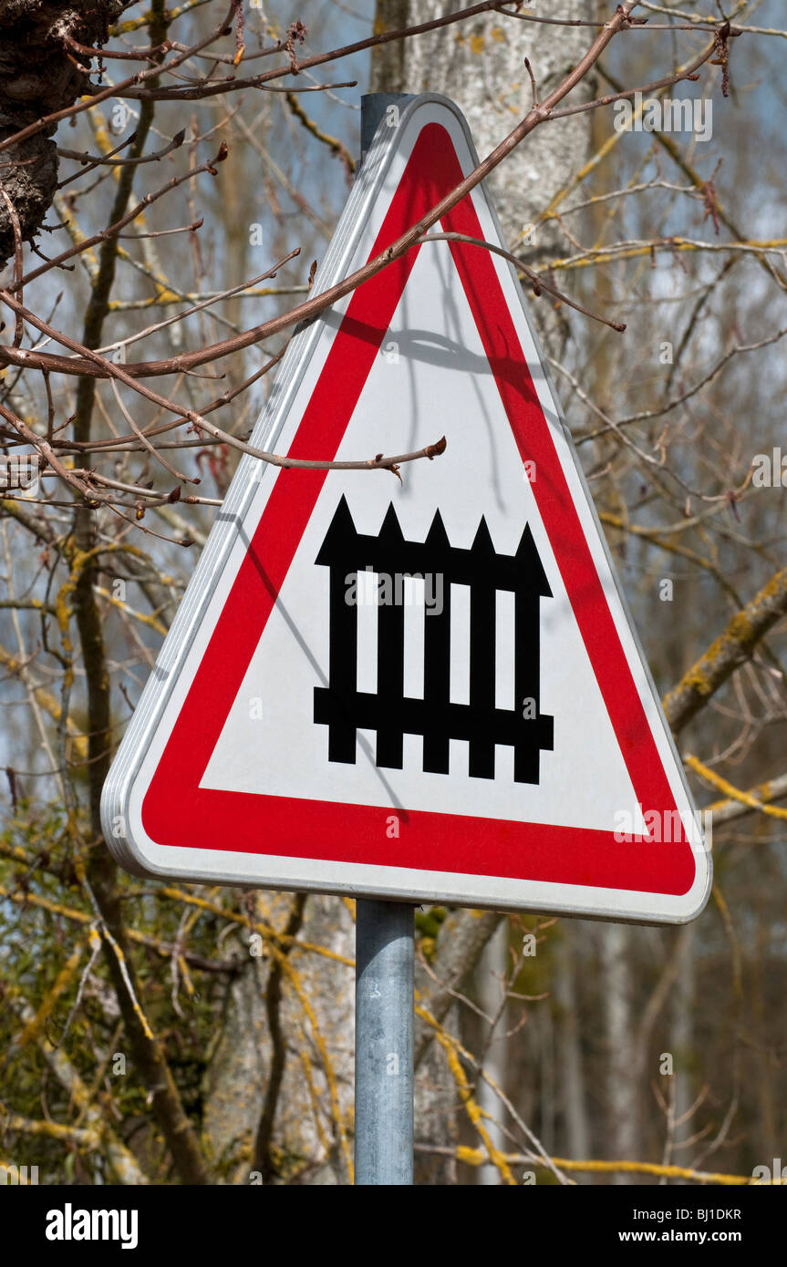 Level crossing with barrier sign hi-res stock photography and images ...