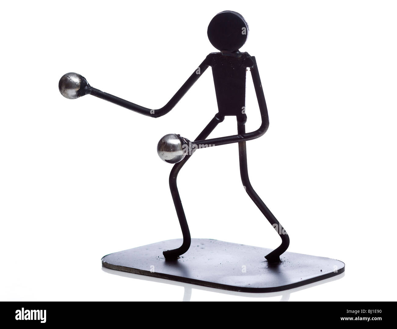 Metal statue, man with boxing glow Stock Photo - Alamy