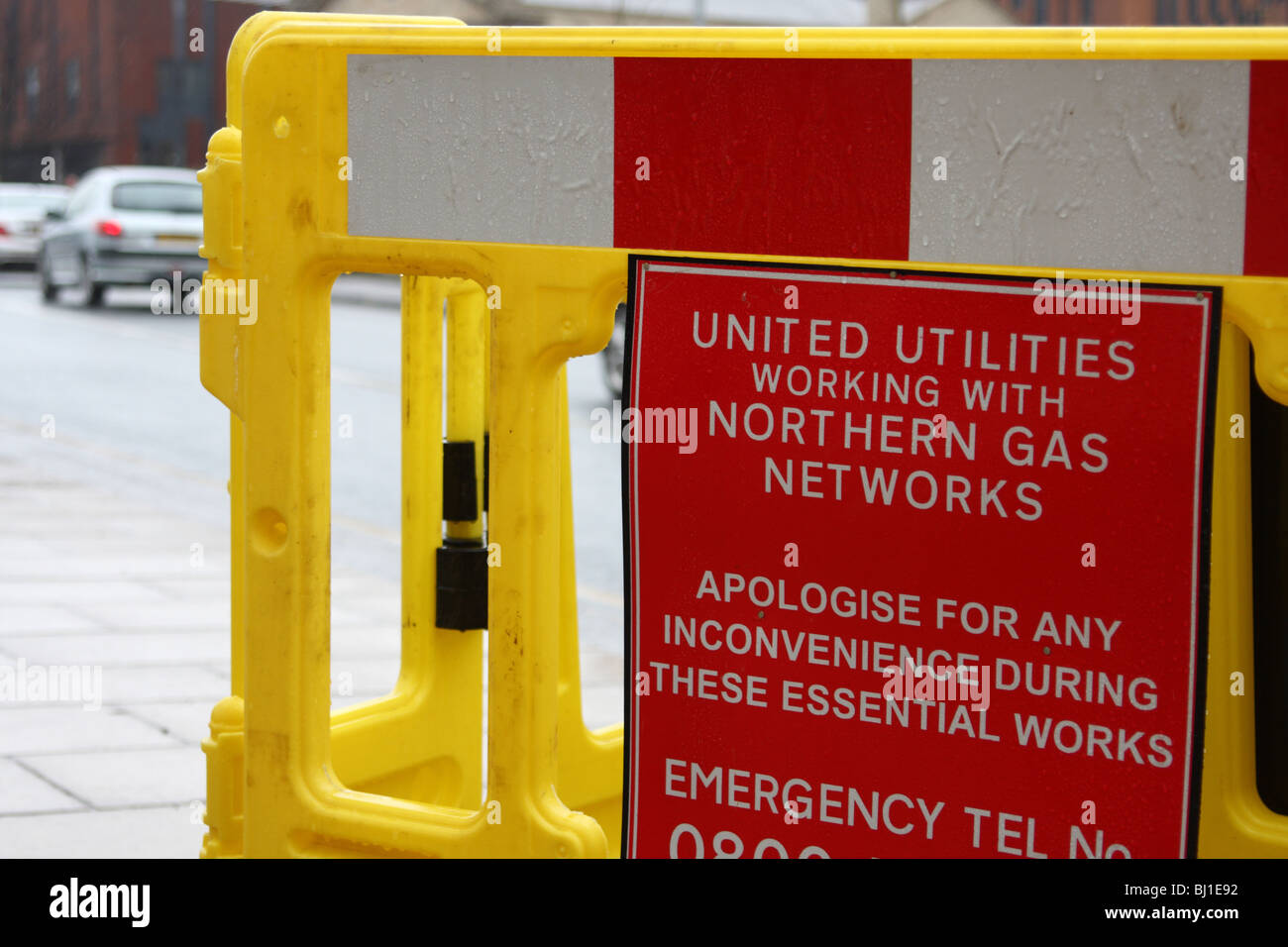 United Utilities roadworks in a U.K. city Stock Photo - Alamy