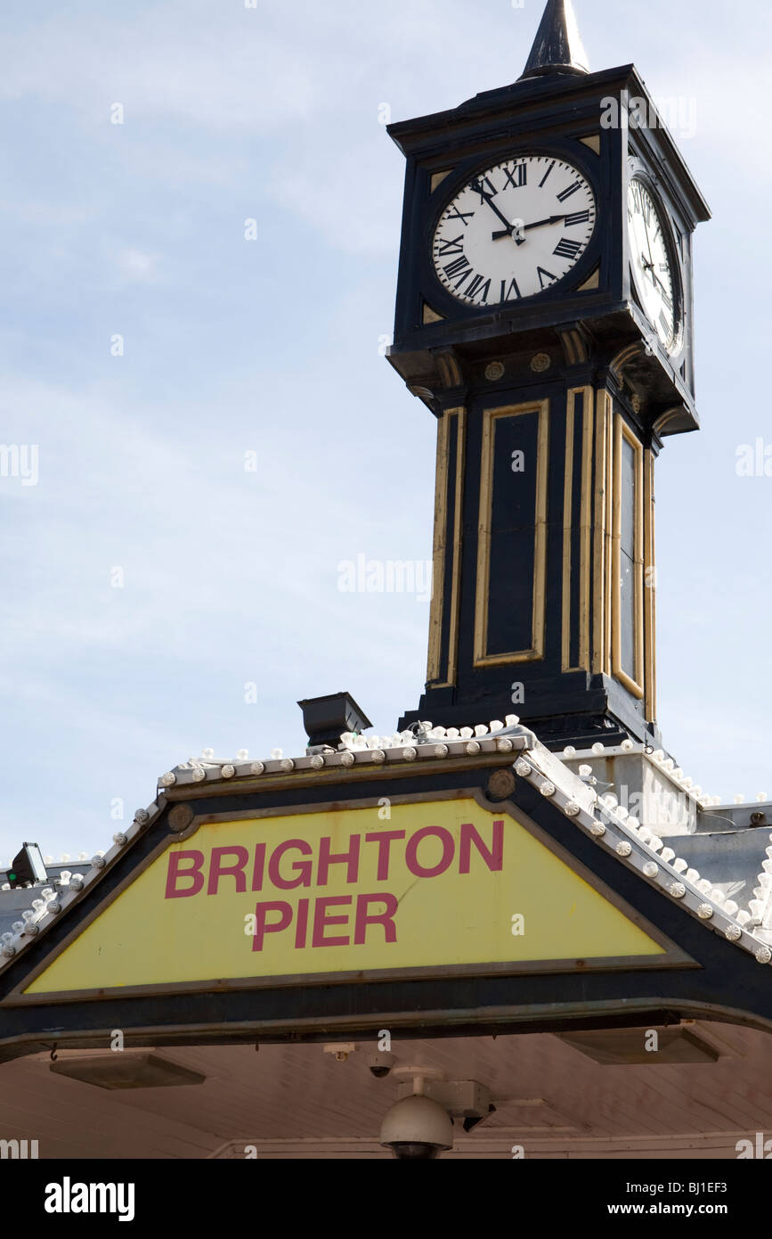 Brighton pier clock hi-res stock photography and images - Alamy