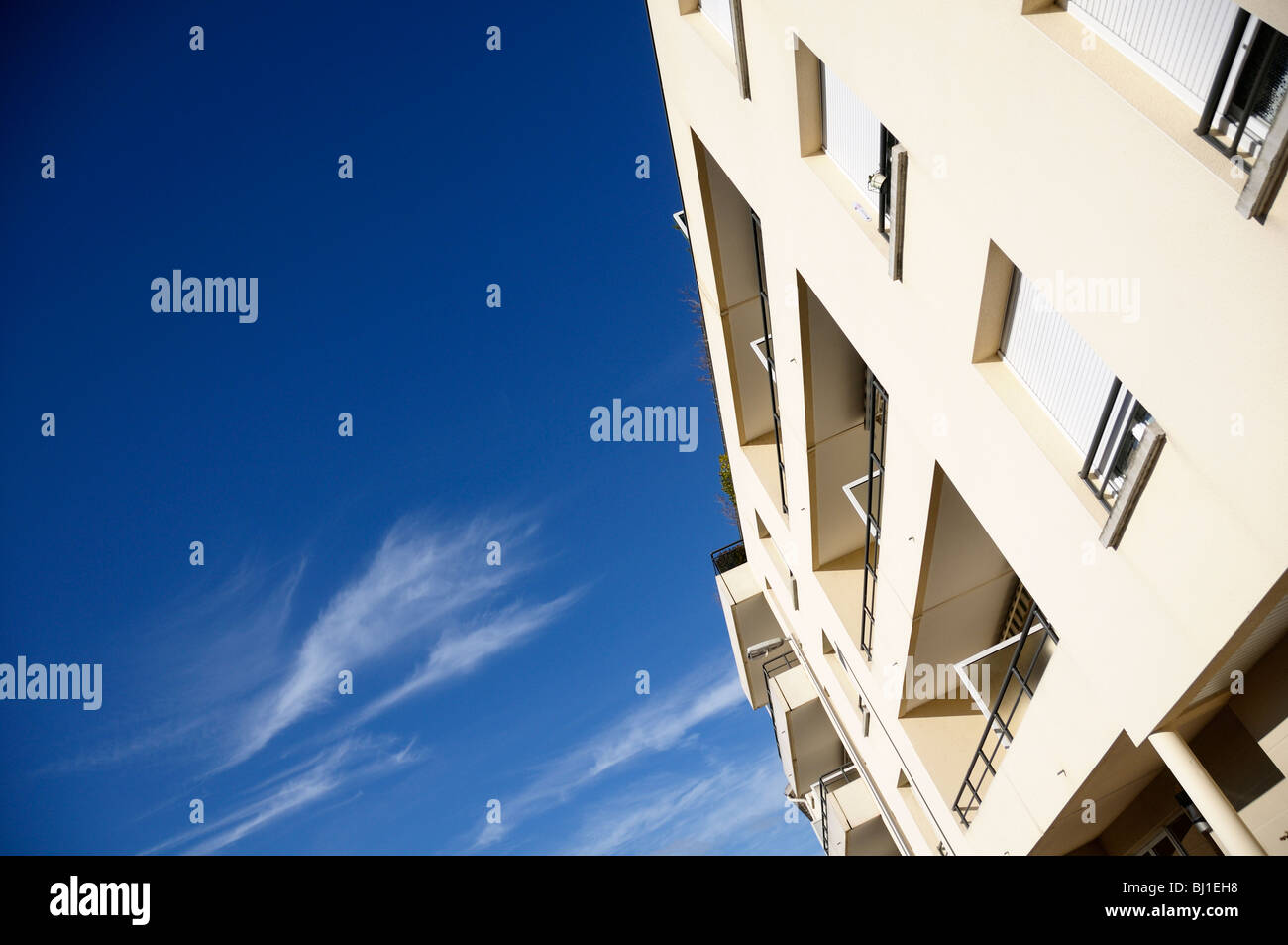 Stock photo of a typical French residential apartment block in the city ...