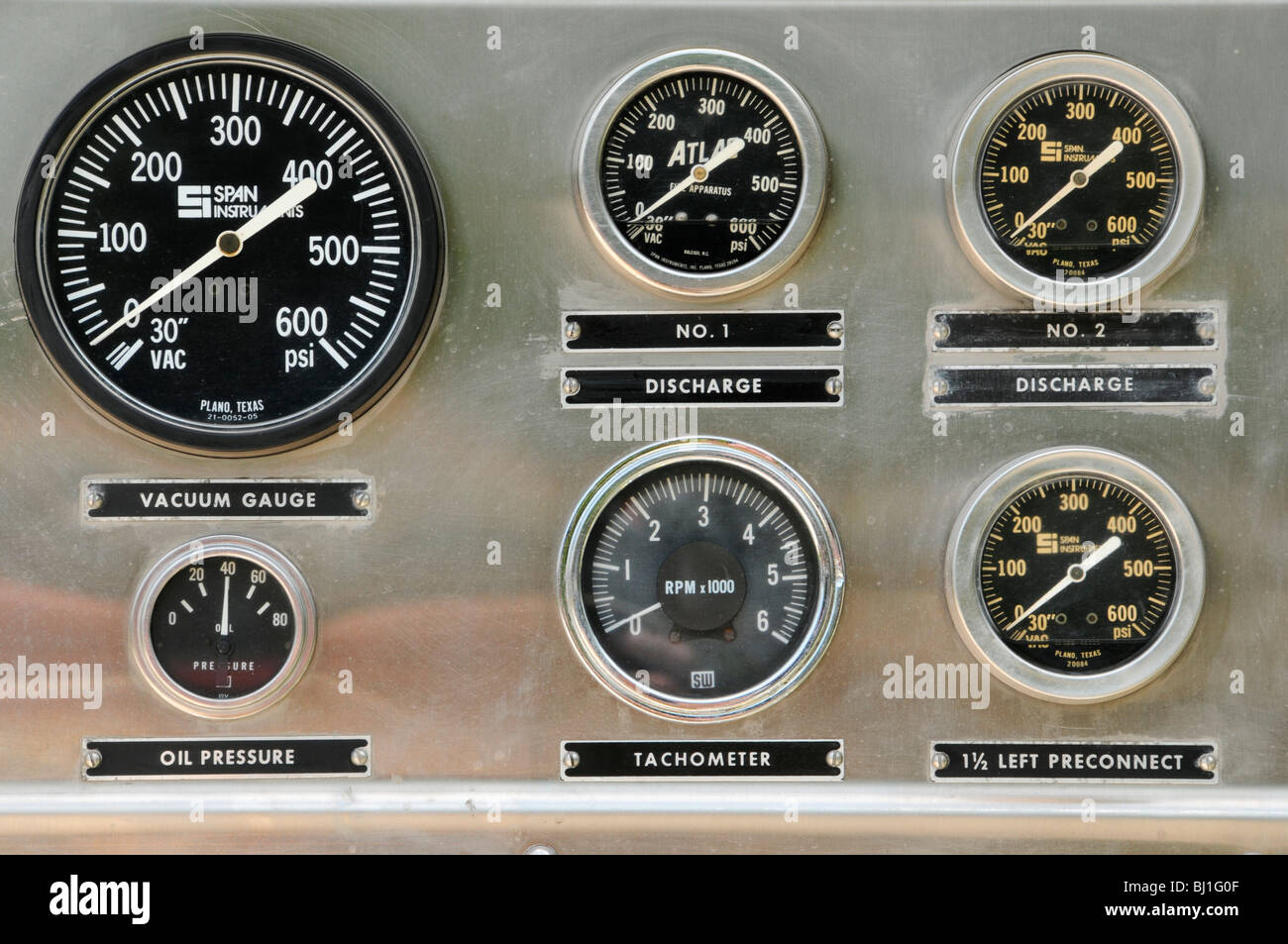 Control panel gauges on a Fire Engine/Truck in Marsh Harbour, Great ...
