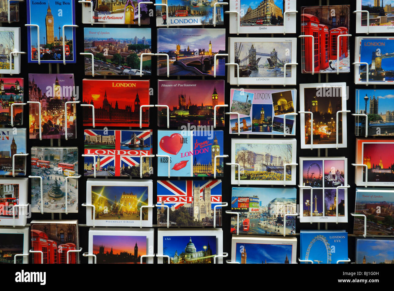 Tourist postcards on sale London United Kingdom - Copyright owned ...